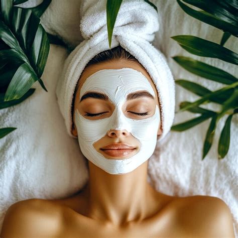 Relaxing Spa Treatment With Facial Masks Massage And Skincare For