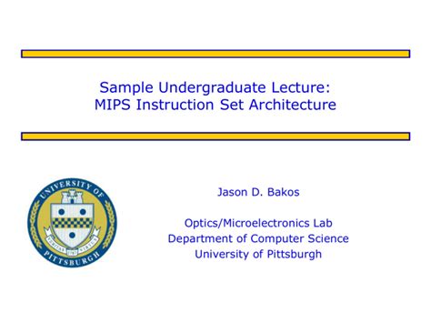 Mips Instruction Set Architecture