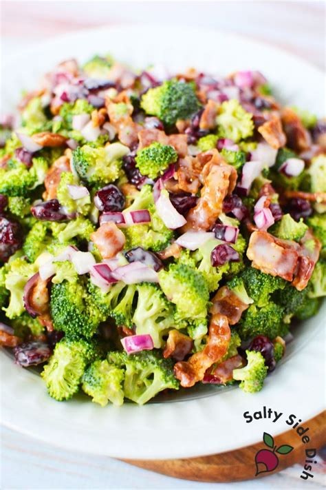Broccoli Cranberry Salad With Crispy Bacon Salty Side Dish
