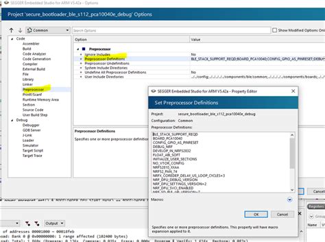 Is There A Preprocessor Definition In The Segger Embedded Tool Nordic Qanda Nordic Devzone