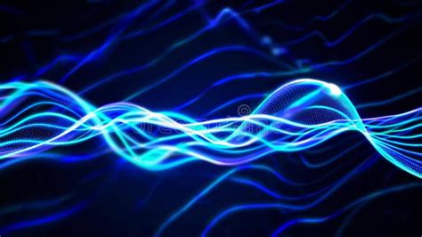 Abstract Blue Light Waves On Dark Background Dynamic Energy Flow Concept Stock Video Video Of