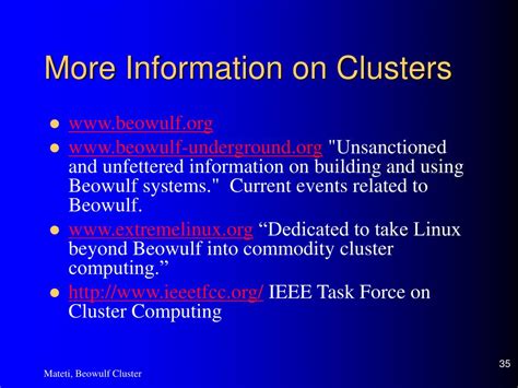 Ppt How To Build And Use A Beowulf Cluster Powerpoint Presentation