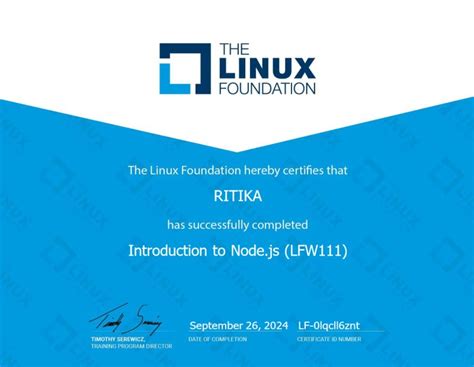 Hello Network World I Am Thrilled To Share That I Have Successfully Completed The Nodejs