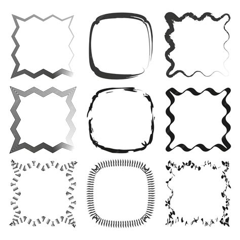 Premium Vector Abstract Frame Collection Various Border Styles Black And White Design Vector