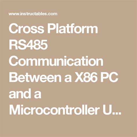 Cross Platform RS485 Communication Between A X86 PC And A Microcontroller Using C