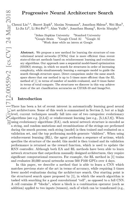 Progressive Neural Architecture Search Our Approach Uses A Sequential Model Based Optimization