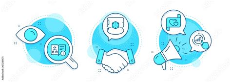 Graph Chart Technical Algorithm And Augmented Reality Line Icons Set