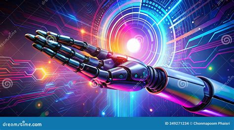 Advanced Ai Technology On Display A Futuristic Robot Hand Exemplifies The Future Of Automation