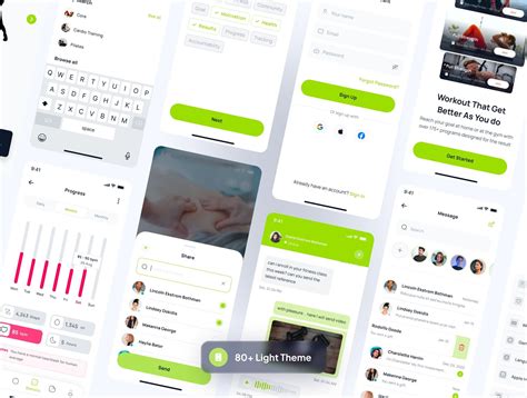 Activemore Fitness And Workout App Ui Kit — Ui Kits On Ui8 Ui Kit Workout Apps App Ui