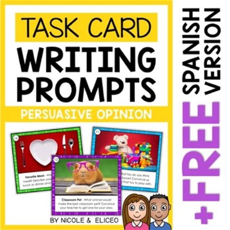 Persuasive Opinion Writing Prompt Digital And Printable Bundle Free Spanish