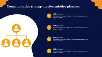 Communication Strategy Implementation Plan Icon PPT Slide