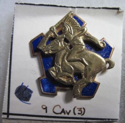 Army Di Dui Pb Pinback Ww2 9th Cavalry Regiment Cav Rgt Meyer Mark