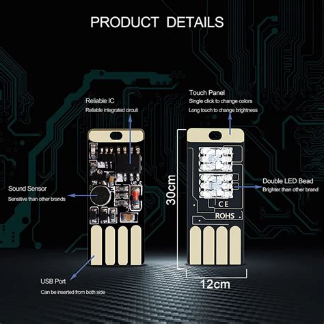Led Usb 장식 램프 자동차 인테리어 분위기 조명 미니 소형 Rgb 클럽 디스코 매직 무대 효과 음악 티몬