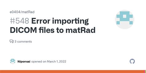 Error Importing DICOM Files To MatRad Issue E MatRad GitHub