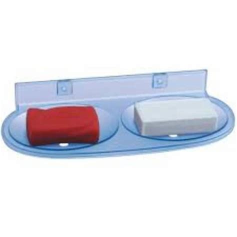 Plastic Sky Blue Double Soap Dish Size 5inch Length At ₹ 80piece