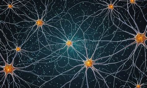 Digital Complex Network Interconnected White And Orange Brain Cells