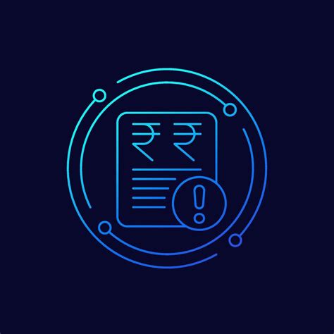 Invoice Payment Error Icon With A Rupee Linear Design 52985815 Vector