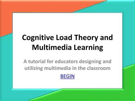Ppt Cognitive Load Theory And Multimedia Learning Powerpoint Presentation Id 4896792