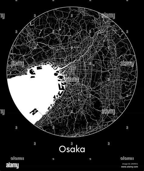 City Map Osaka Japan Asia Vector Illustration Stock Vector Image And Art