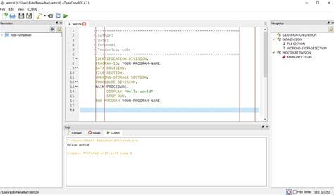 OpenCobolIDE Aplikasi Pemograman Cobol Oprek Id