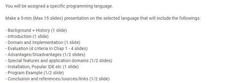 Solved You Will Be Assigned A Specific Programming Language