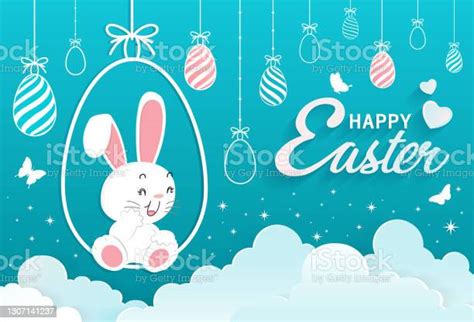 해피 부활절 인사말 카드 템플릿 디자인 엽서 카드 초대 포스터 배너 템플릿 레터링 벡터 일러스트레이션 개념에 대한 스톡 벡터 아트 및 기타 이미지 Istock
