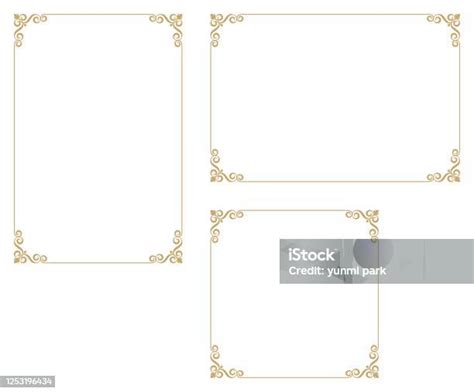 장식 프레임 동일한 디자인에 크기를 변경한 프레임입니다 A4 사이즈 용지에 좋은 프레임 0명에 대한 스톡 벡터 아트 및 기타 이미지 Istock