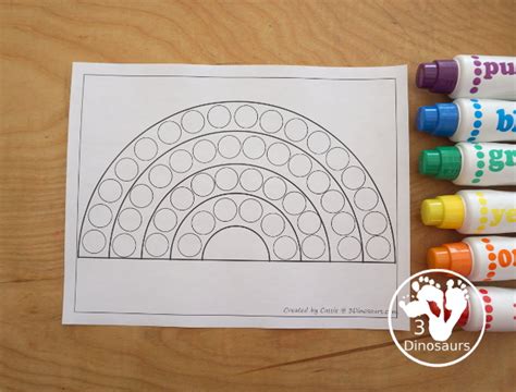 Free Rainbow Fine Motor Mat Printables 3 Dinosaurs