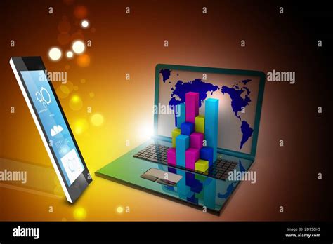 Graph In Computer Stock Photo Alamy