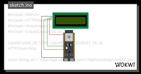 Bitcoin Price On S3 And Lcd Wokwi Esp32 Stm32 Arduino Simulator