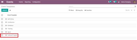 Configurations Available In Odoo Events Module