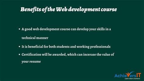 Web Development Course At Achieversit Ppt