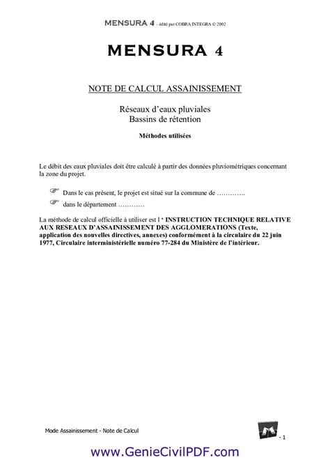 Pdf Note De Calcul Dalot Genie Civil Pdf