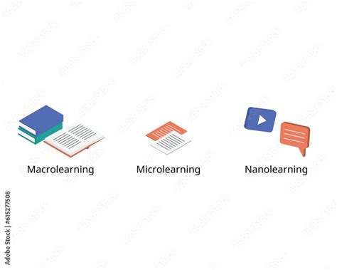 Comparison Of Macrolearning Nanolearning And Microlearning To See The Difference Stock Vector