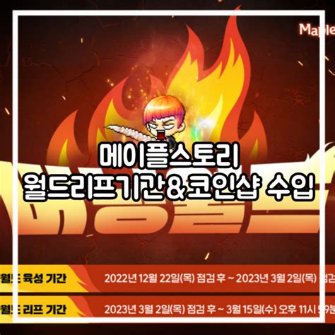 정보 메이플스토리 버닝월드 리프 기간 및 버닝서버 코인샵 수입방법 네이버 블로그