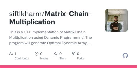 Github Siftikharm Matrix Chain Multiplication This Is A C Implementation Of Matrix Chain