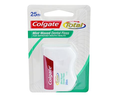 Colgate Dental Floss Total Mint Waxed 25m Healthylife