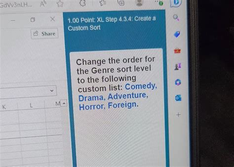 Solved Change The Order For The Genre Sort Level To The Chegg Com