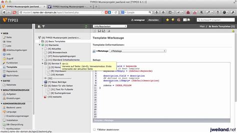 typo3 musterprojekt teil 3 struktur der typoscript templates youtube