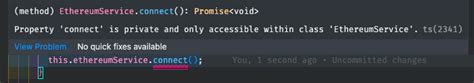 the use of a private method of an injected class in the view should