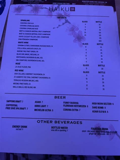 Haiku Tampa Menu Updated For 2025