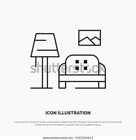 Lump Room Sofa Gallery Vector Line Stock Vector Royalty Free