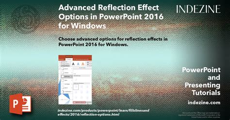 Advanced Reflection Effect Options In Powerpoint 2016 For Windows