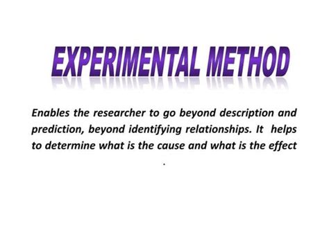 Experimental Research And Techniques O Present Ppt
