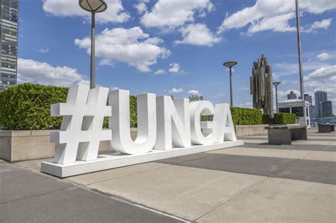 Unga Hashtag Display At Un Headquarters Nyc Editorial Photography