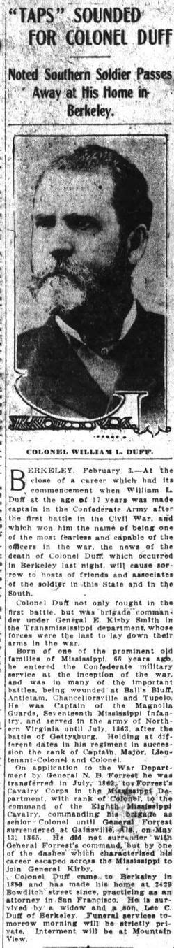 Col William Lewis Duff 1841 1909 Mémorial Find A Grave