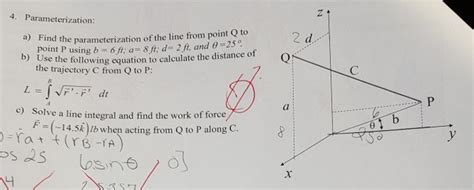 Solved 4 Parameterization Find The Parameterization Of The