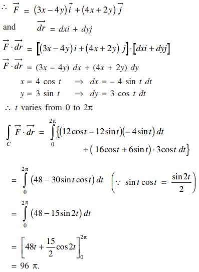 find the work done in moving a particle once around an ellipse c in the