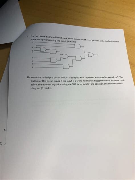 Solved For The Circuit Diagram Shown Below Show The Output Chegg