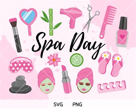 Spa Day Png Svg Clipart Layered Cute Pamper Makeover Pink Girl Beauty
